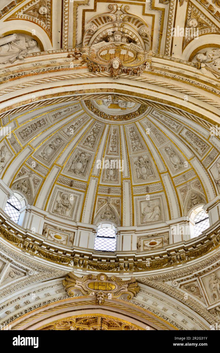 The dome inside the Mosque-Cathedral, Cordoba, Andalusia, Spain Stock ...