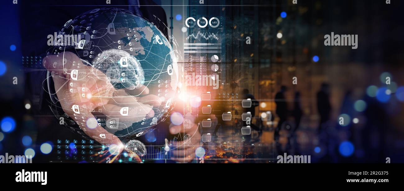 Data science, digital technology concept. Computer science engineer ...