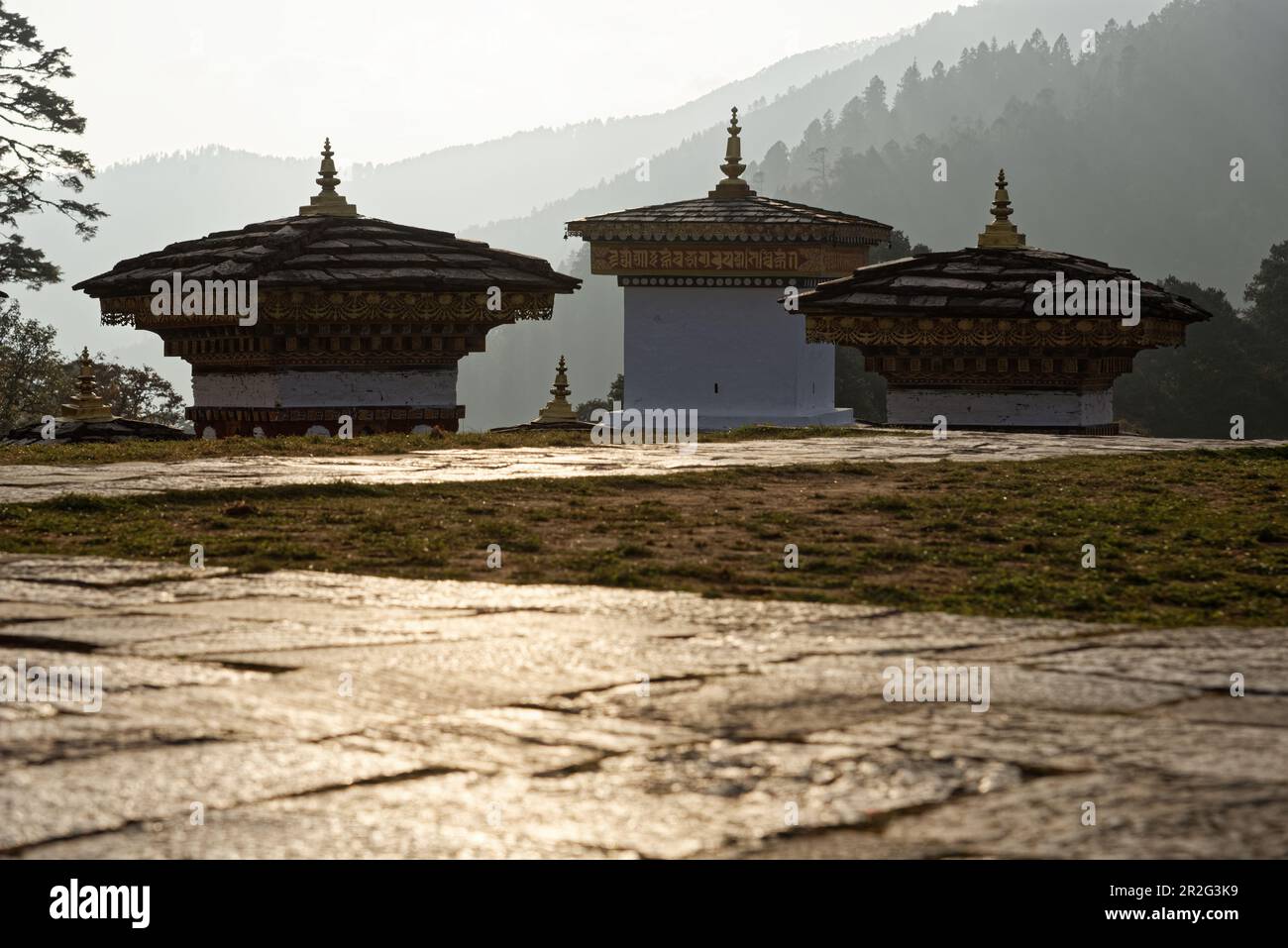 The road between Thimphu and Punakha passes the Dochu La (pass), which ...