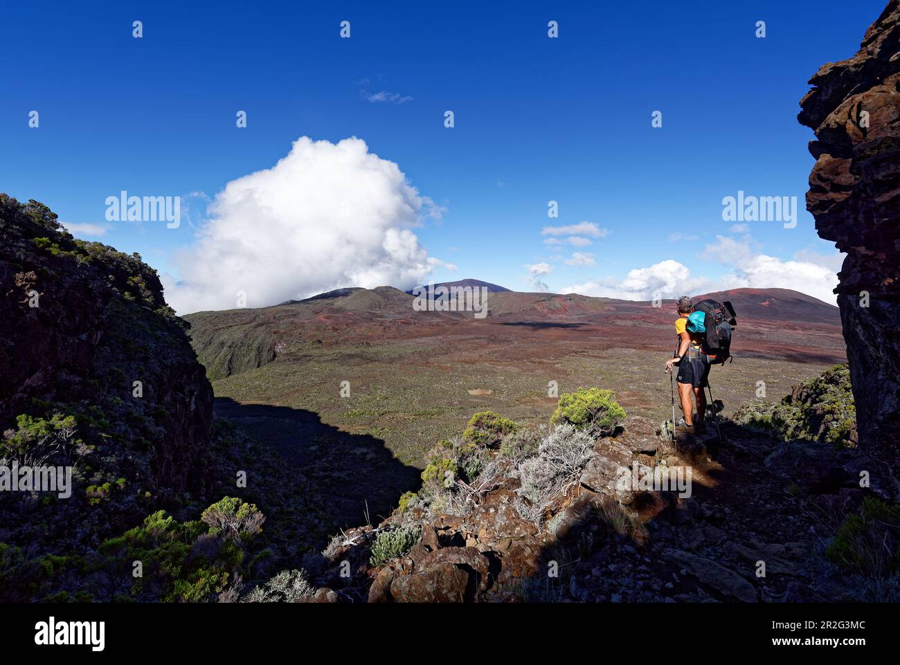 In front of me lies the desert-like plateau of Plaine des Sables and in ...