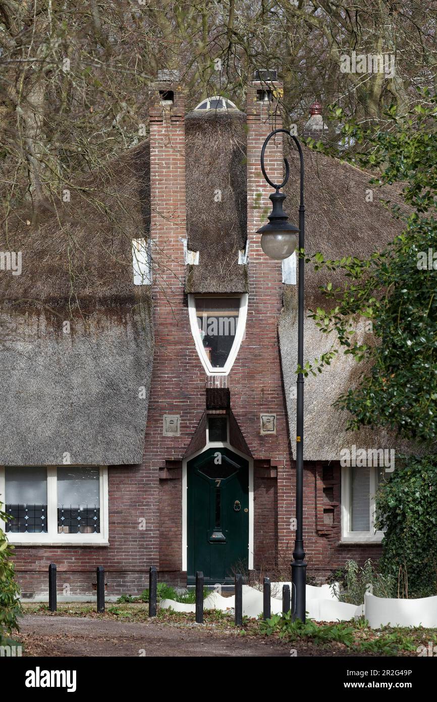 Country house with thatched roof from 1917, brick architecture ...