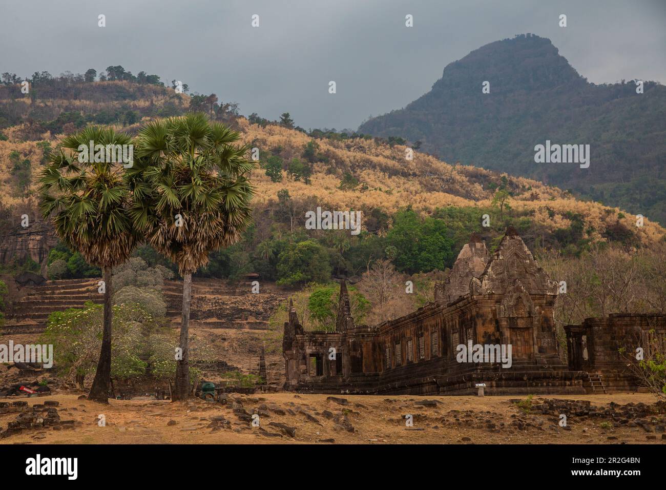 Vat Phou temple in Champasak, Laos, Asia Stock Photo - Alamy