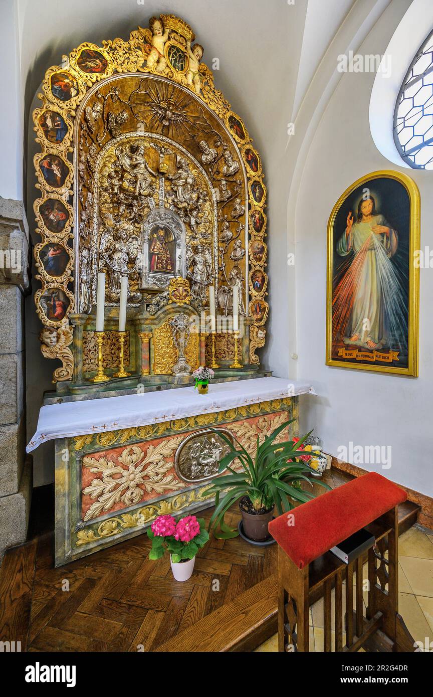 Side altar with black Madonna, St. Anton Catholic Church, Kempten ...