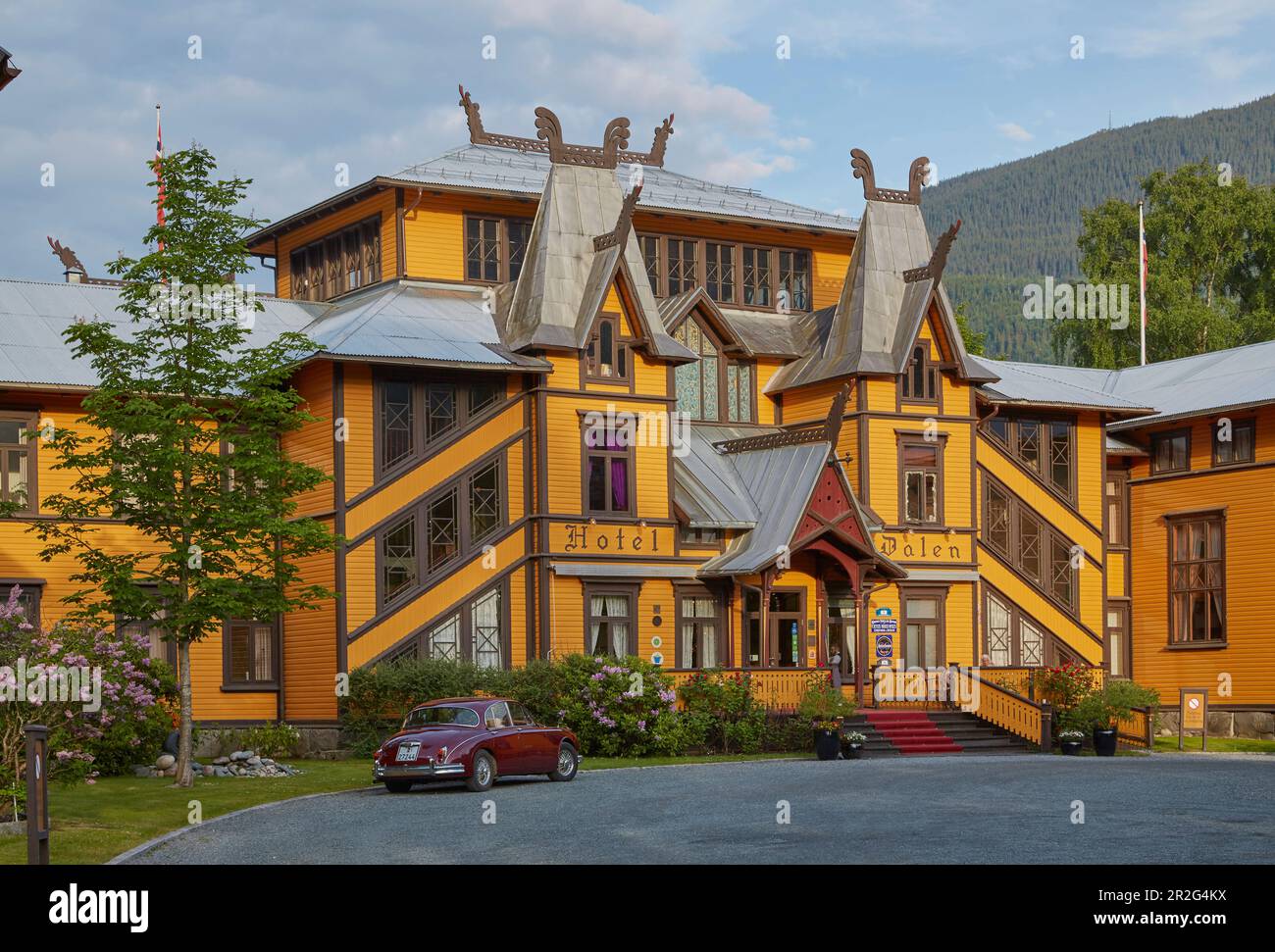 The historic Hotel Dalen on Bandak Lake in Dalen, Telemark, Norway ...