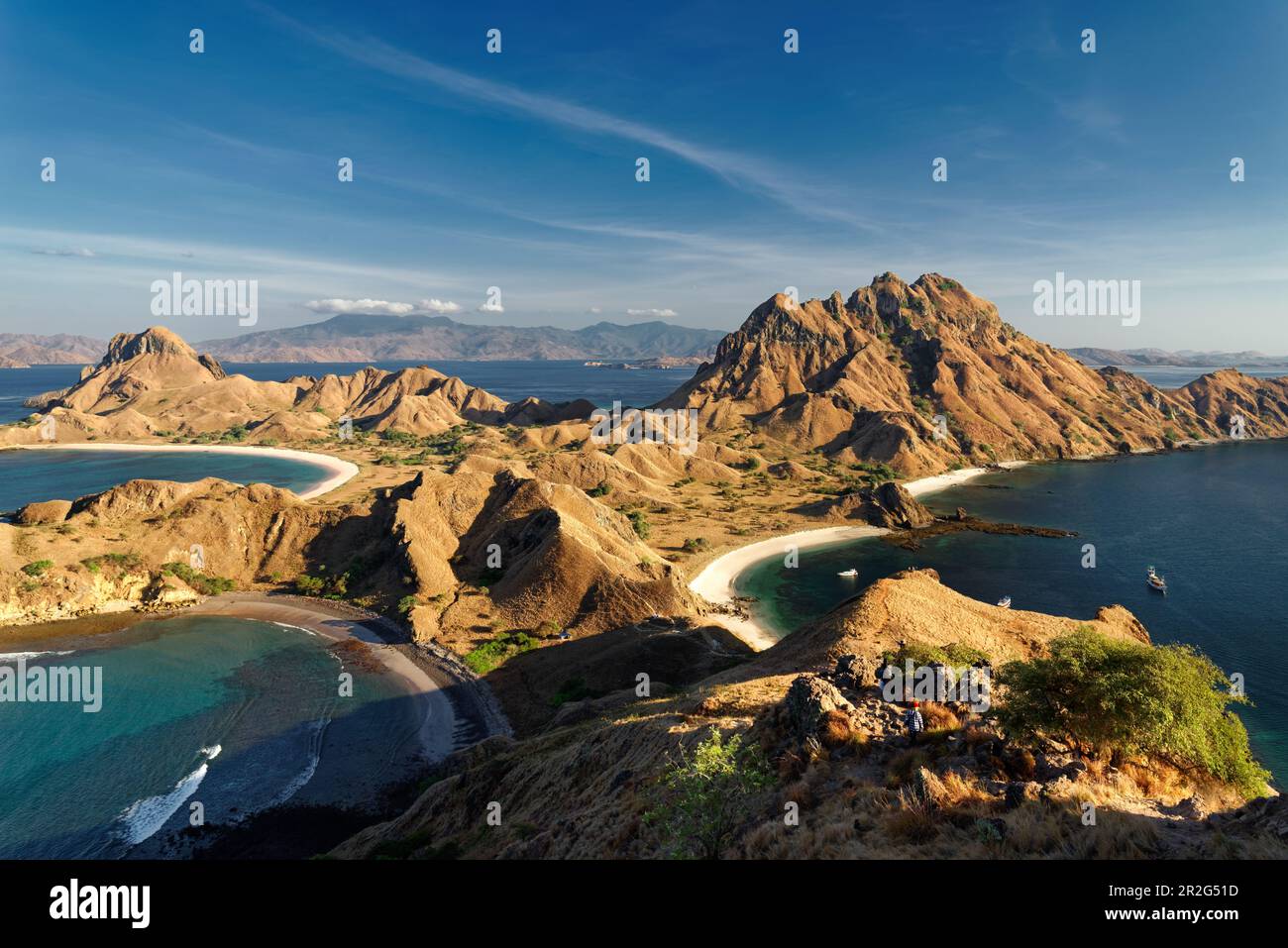 Mountains of the island Padar in the Komodo National Park, on the ...