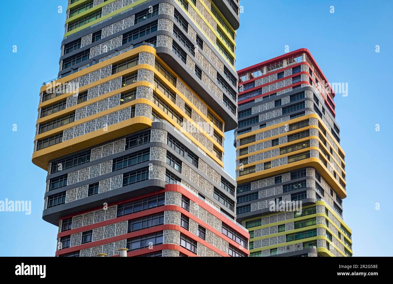 Marina Twin Towers office buildings, Lusail, Doha, Qatar Stock Photo ...