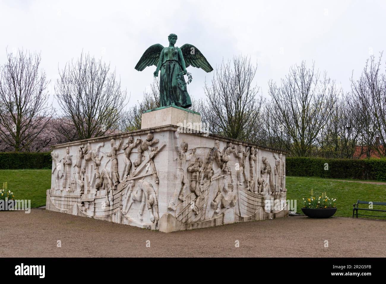 Statue of an angel, commemorating civilian Danish sailors who died in ...