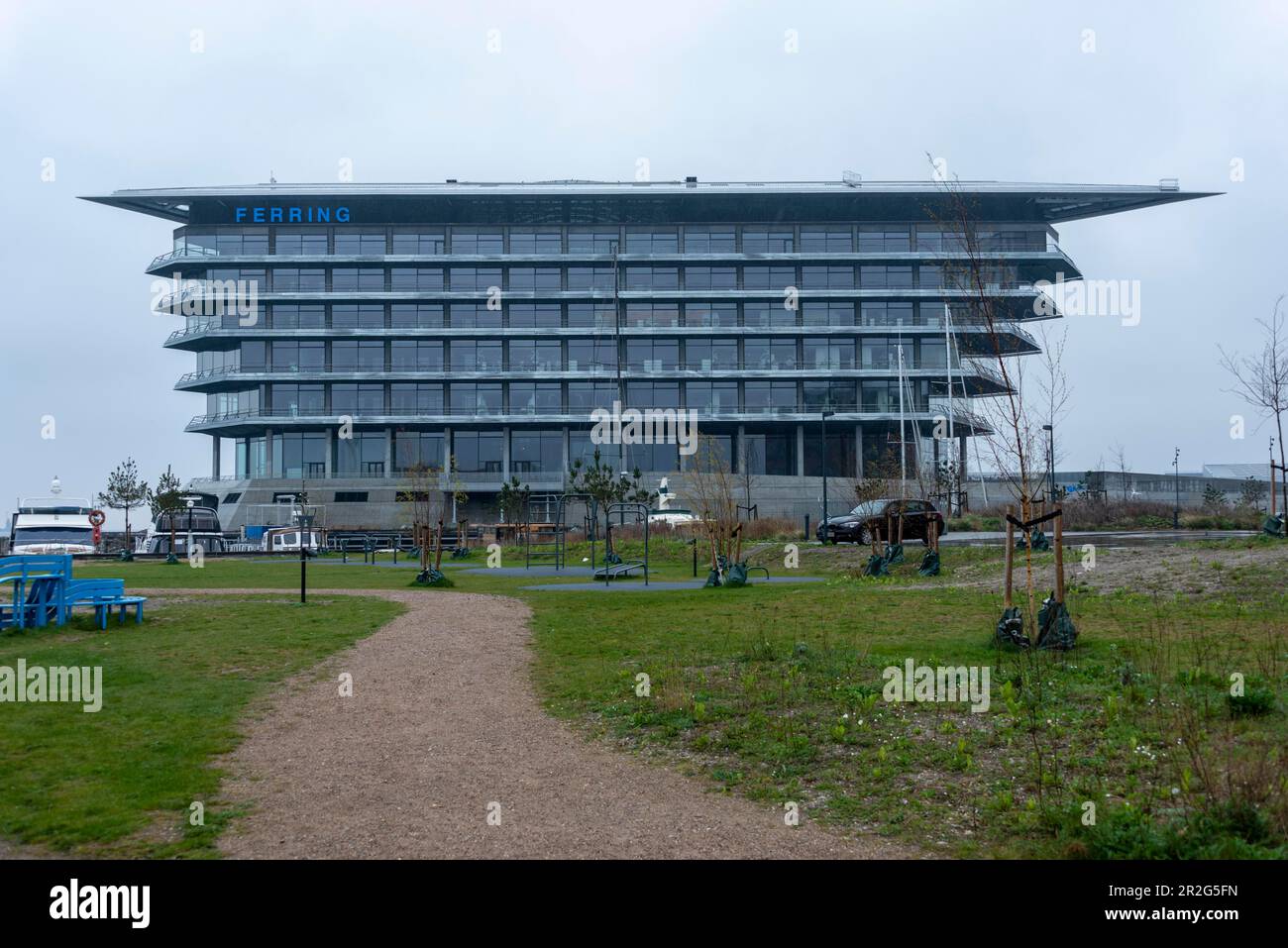 Six-storey main building of the pharmaceutical company Ferring on the ...