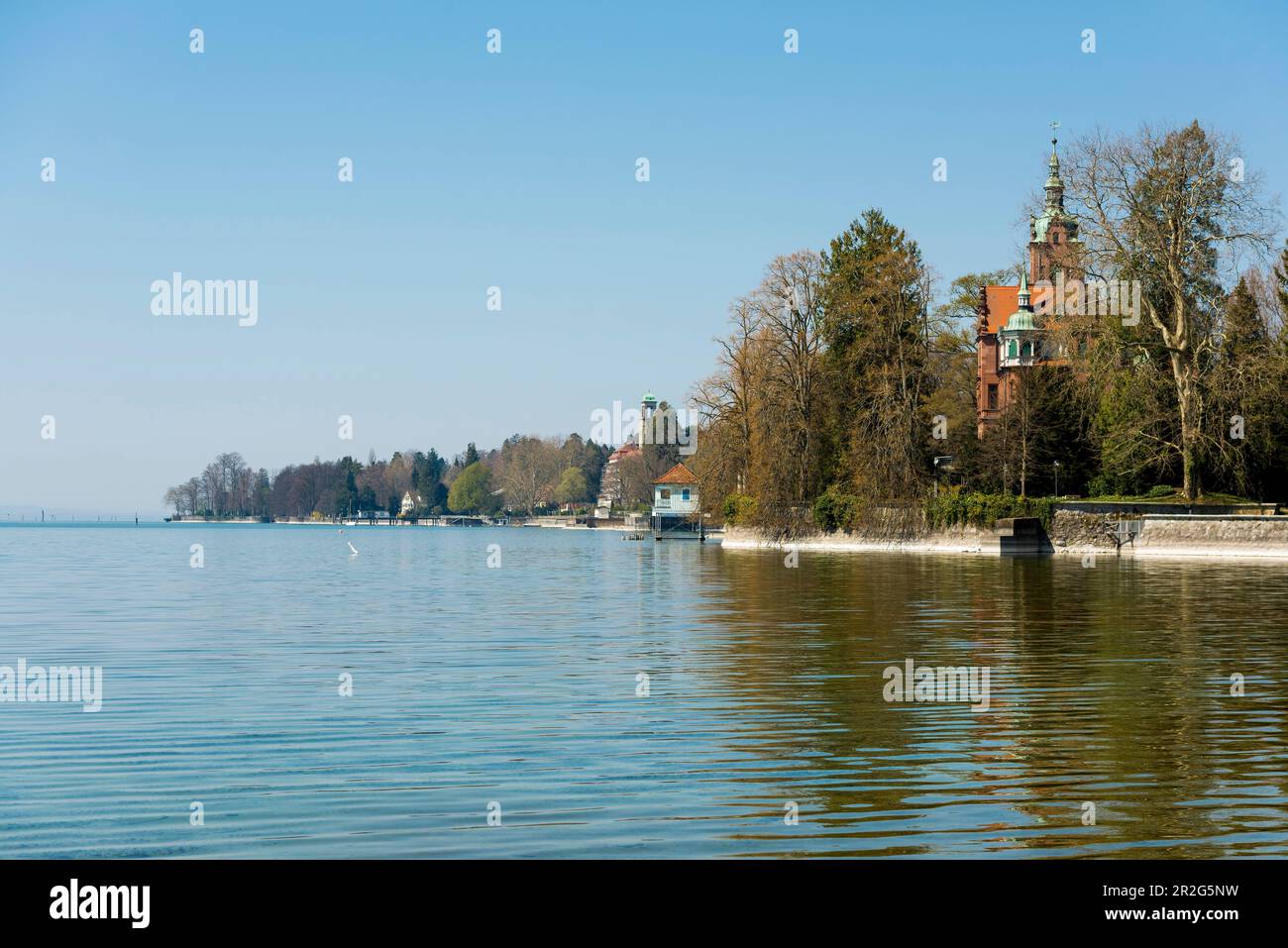 old villas on the lakefront, Bad Schachen, Lindau, Lake Constance ...