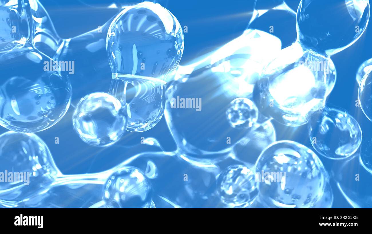 light blue slight bland bubbles backdrop - abstract 3D illustration ...