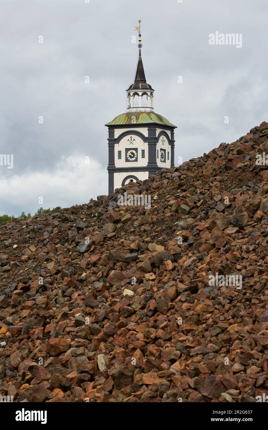 Church tower and dump in the mining town of Roeros, UNESCO World ...