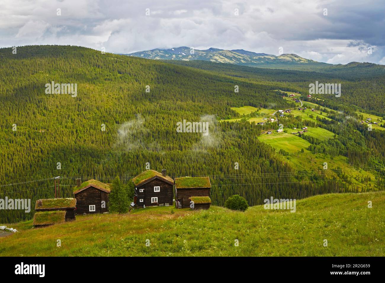 Traditional homestead in Myreng above Espedalen, Oppland, Norway ...