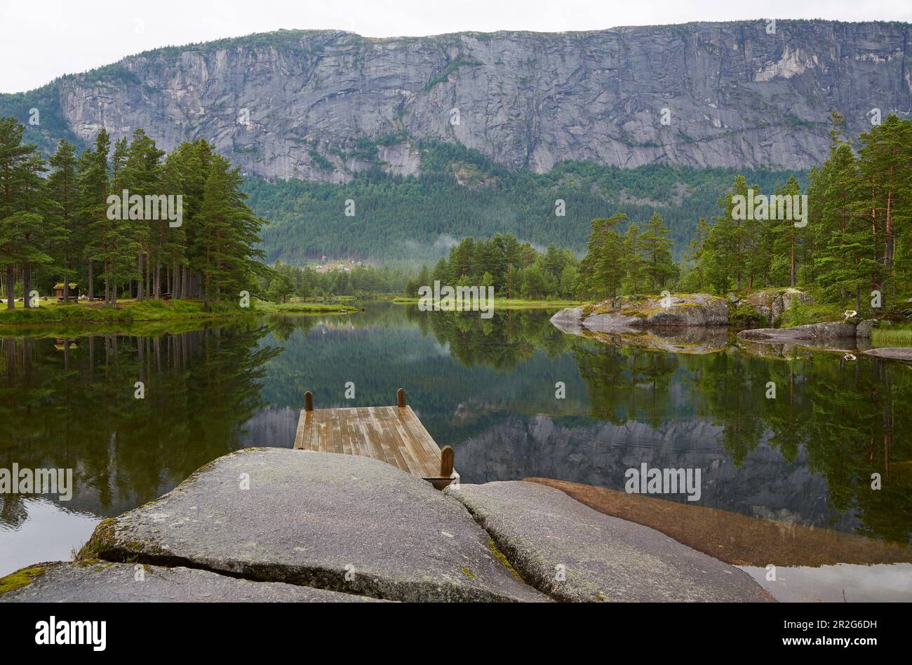 Stone landscape on the river Otra at Honnevje bathing place, Valle ...