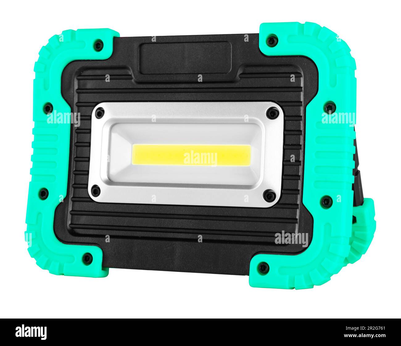 LED spotlight with stand on a white background in insulation Stock ...