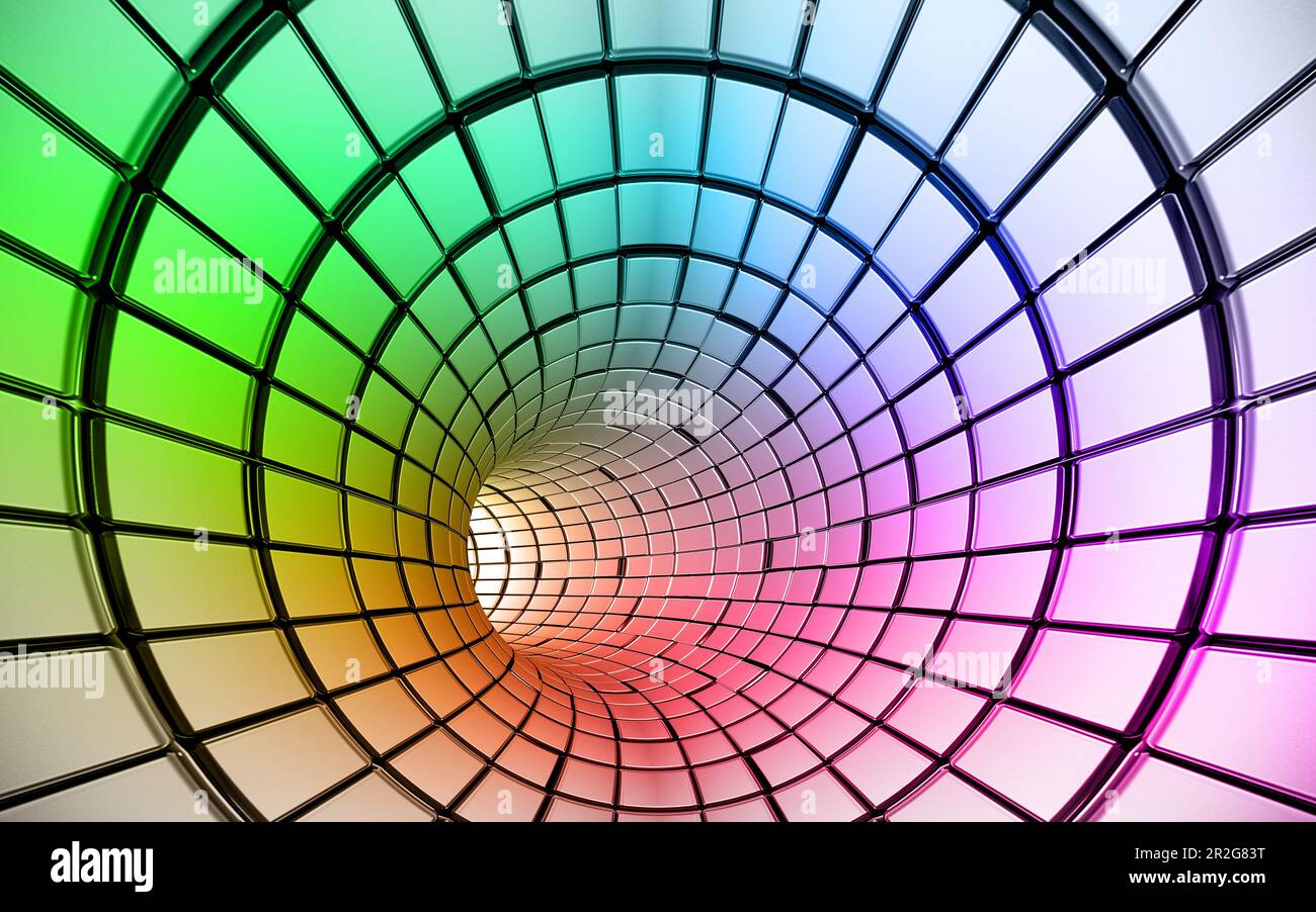 Rainbow colors technology background 3d rendering panorama Stock Photo ...