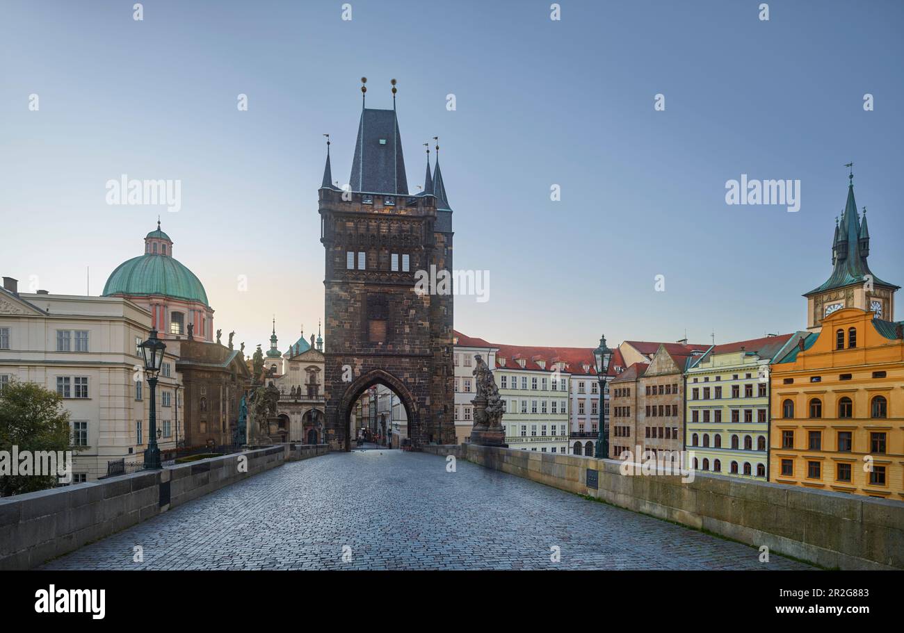 Old Town Bridge Tower, Church of the Cross, Charles Bridge, Prague ...