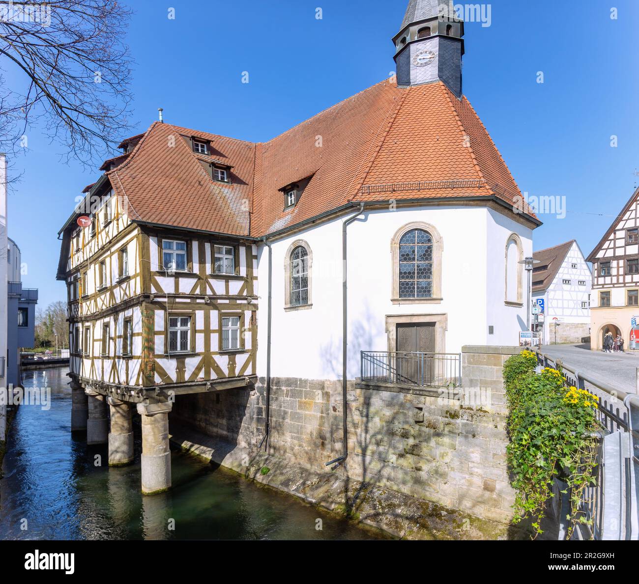 Forchheim; Hospital Church of St. Catherine and hospital building with ...