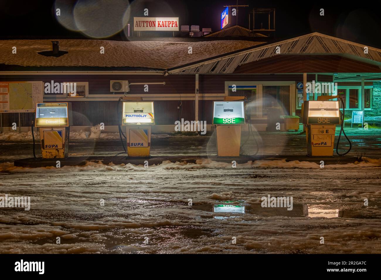 Gas station, Raattama, Lapland, Finland Stock Photo - Alamy