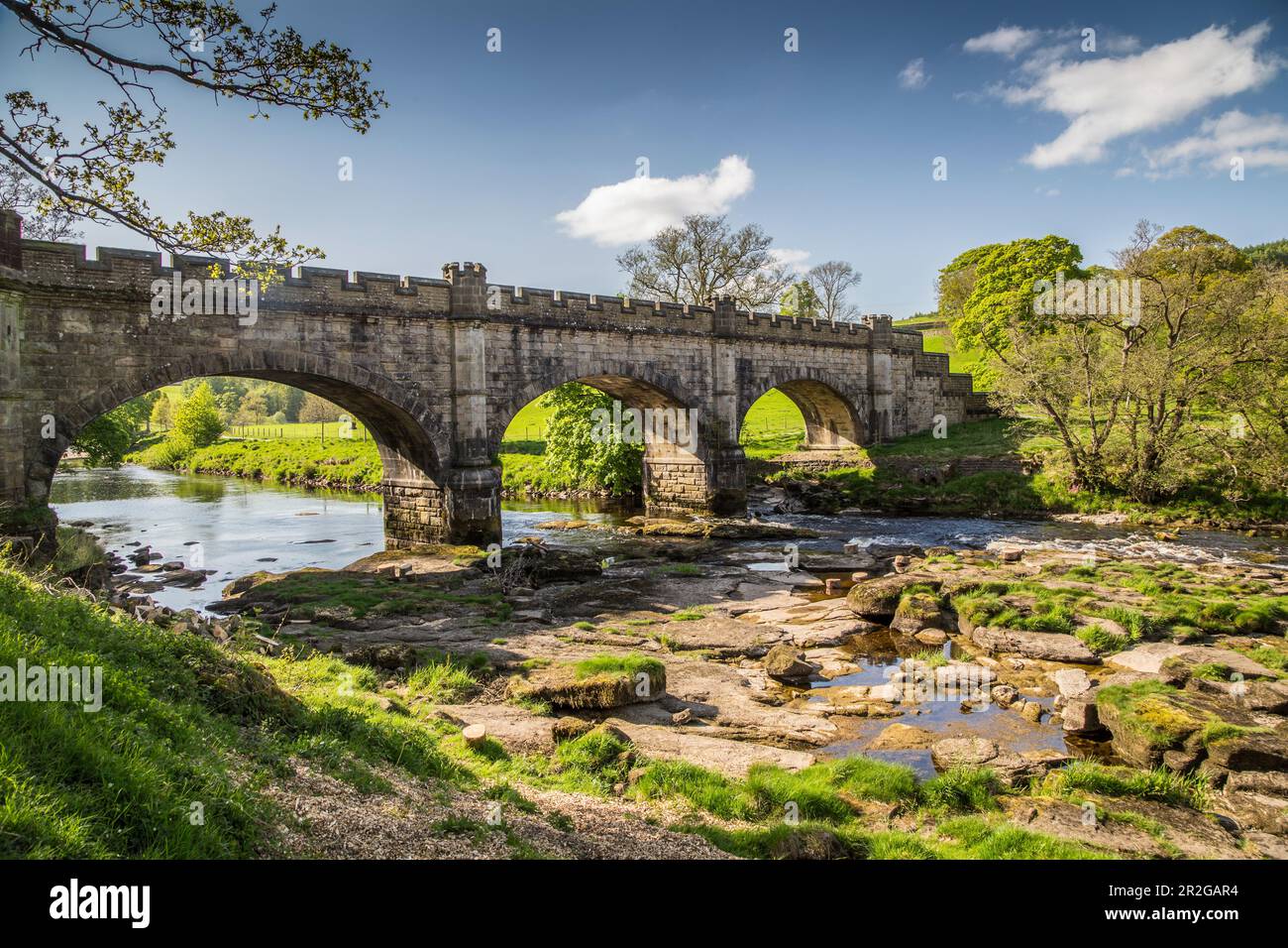 Historic Bolton Abbey Aqueduct on the River Wharfe. Craven, North ...