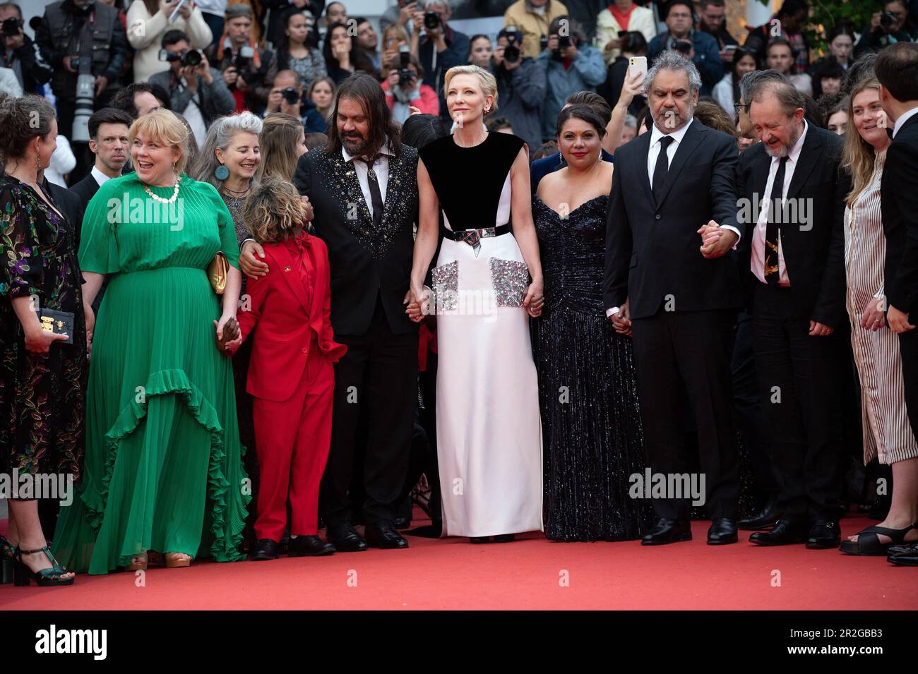 Cannes, France. 19th May, 2023. Kath Shelper, Georgie Pym, a guest ...