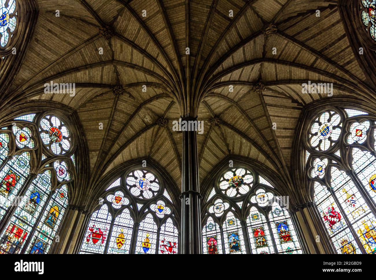 Westminster Abbey Cloister Side Chapel Stained Glass in London Stock ...