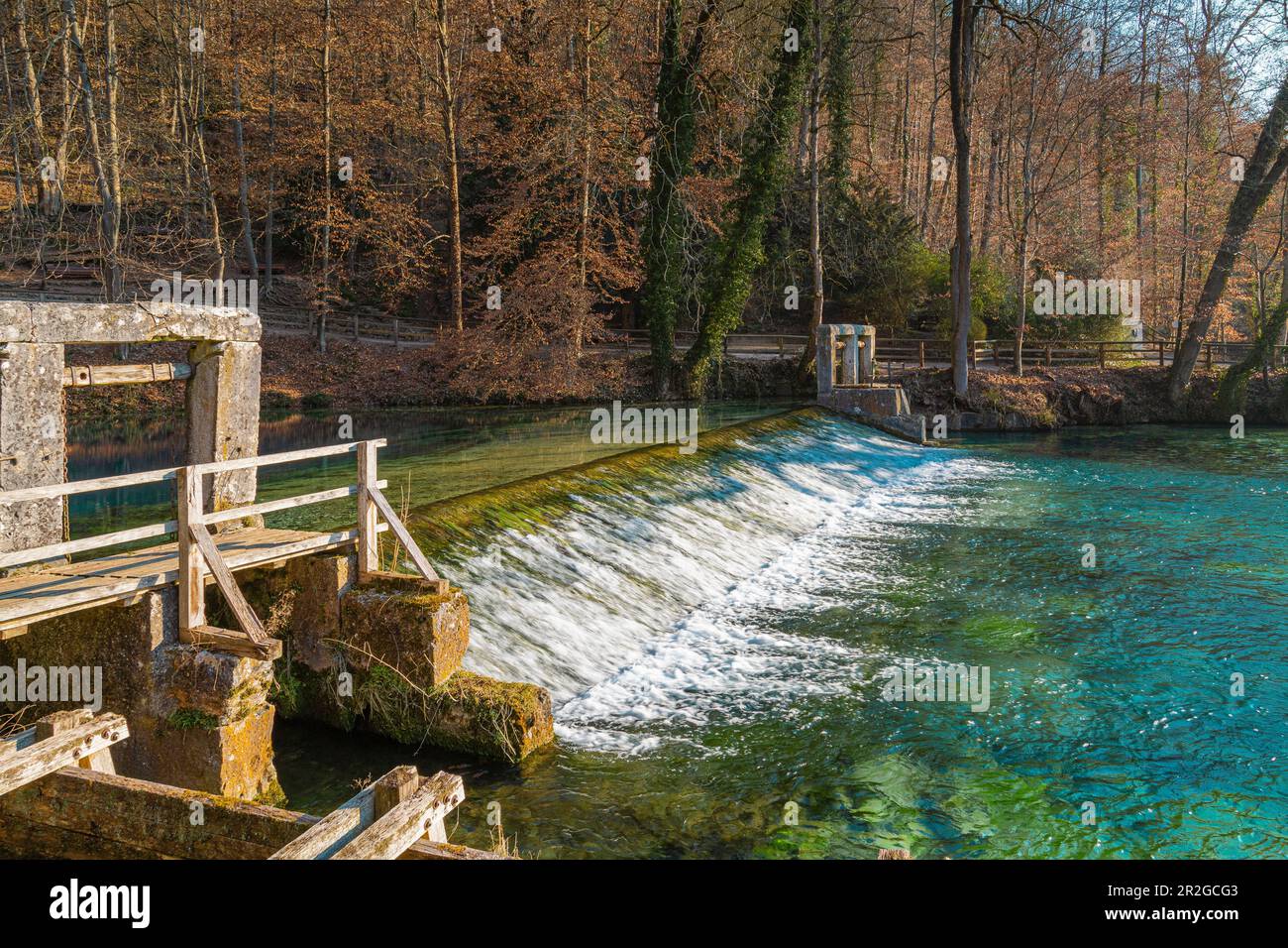 Historic hammer mill at the Blautopf source, Blaubeuren, Alp-Donau ...