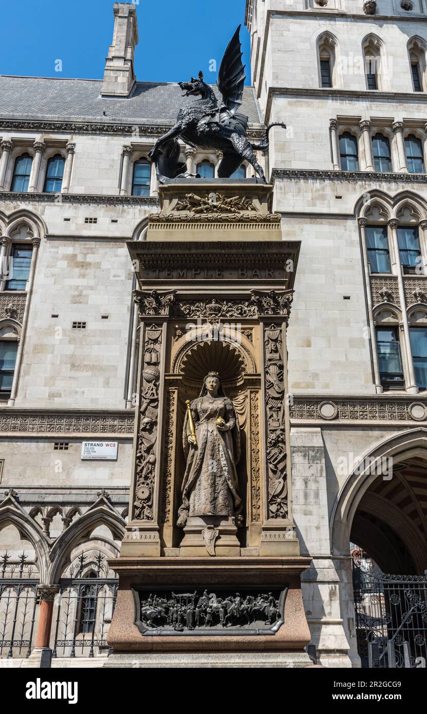 The City of London Temple Bar Monument Griffin and Queen Victoria Stock ...