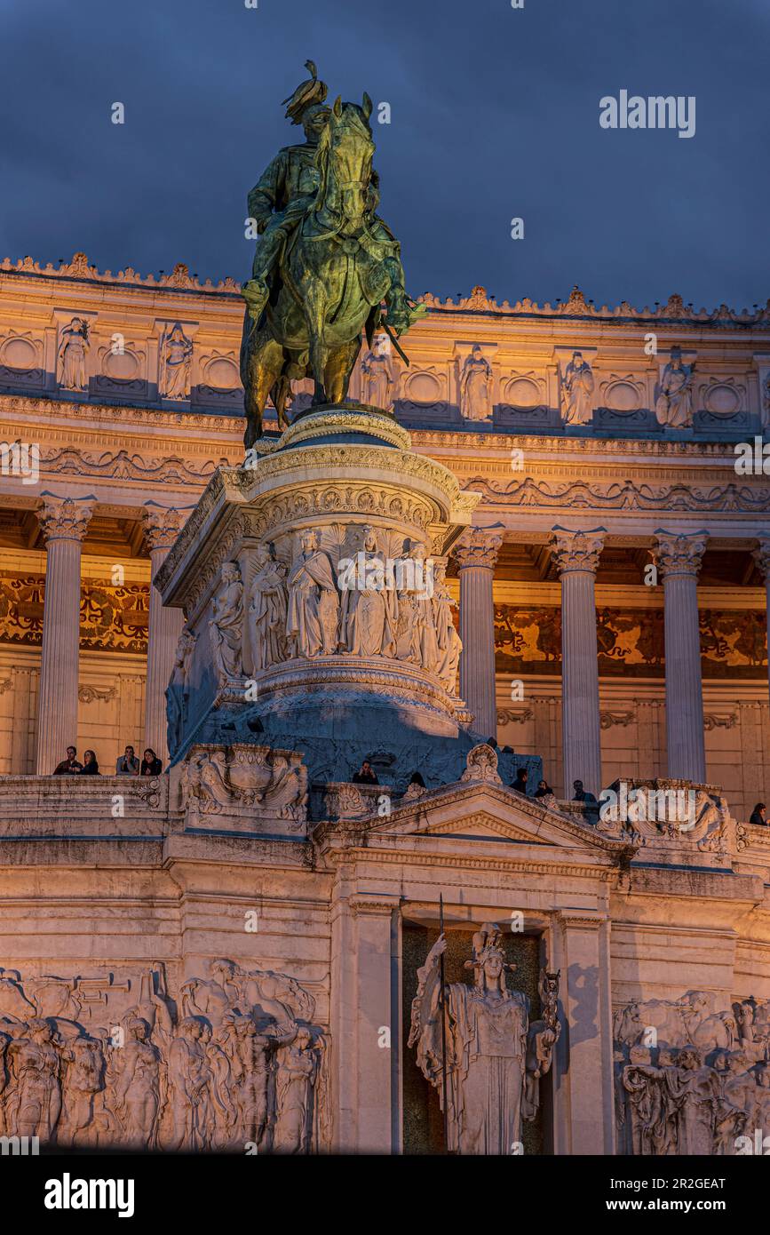 Equestrian statue of Victor Emmanuel II at the Monumento a Vittorio ...