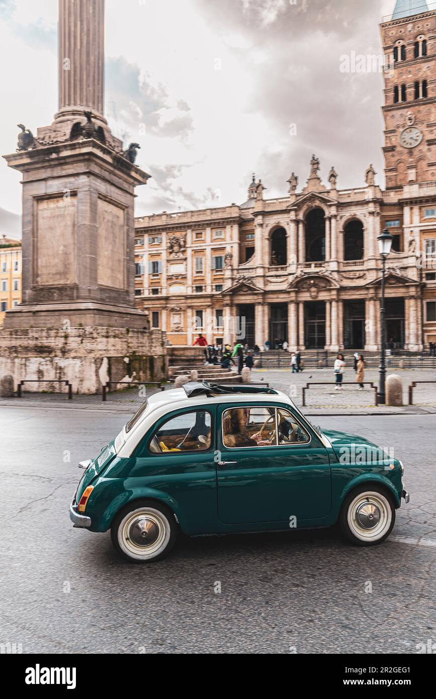 Fiat 500 (Fiat Cinquecento) in Piazza di Santa Maria Maggiore, Rome ...