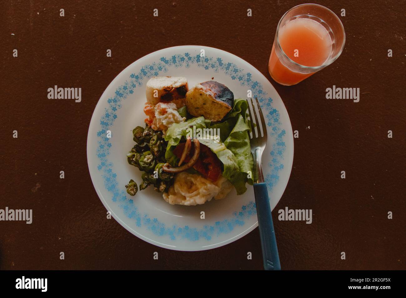 full plate of food Stock Photo - Alamy