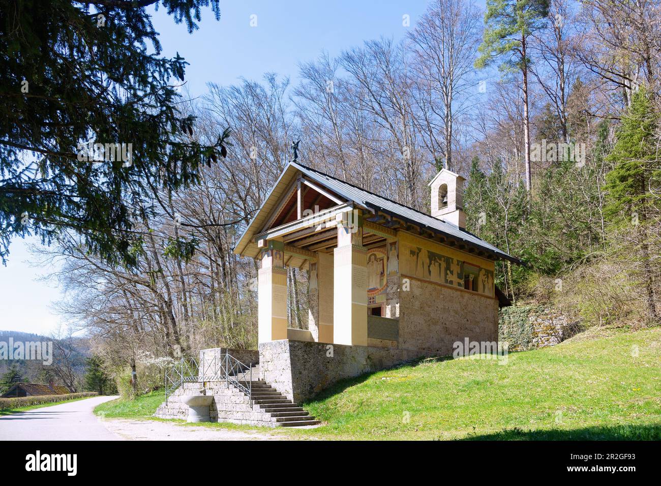 Beuron, Chapel of St. Maurus with paintings by the Beuron Art School ...