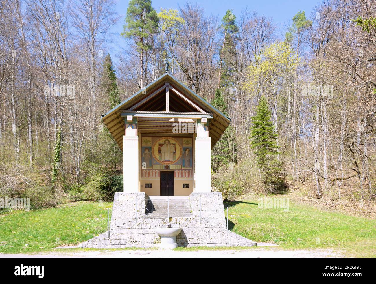 Beuron, Chapel of St. Maurus with paintings by the Beuron Art School ...