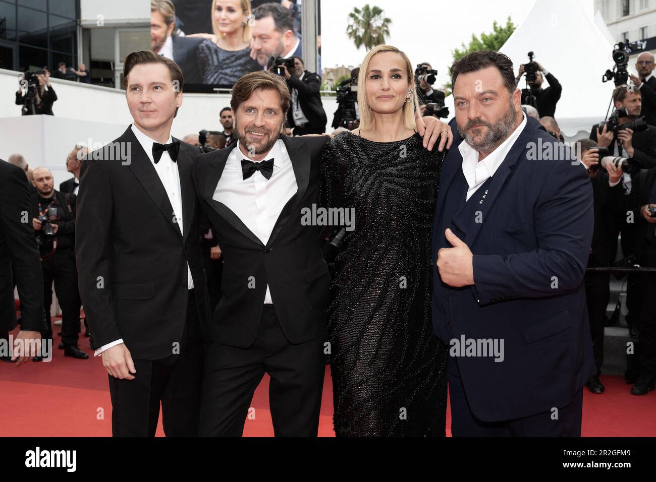 Cannes, France. 19th May, 2023. Members of the Jury Denis Ménochet, Julia Ducournau, President ...