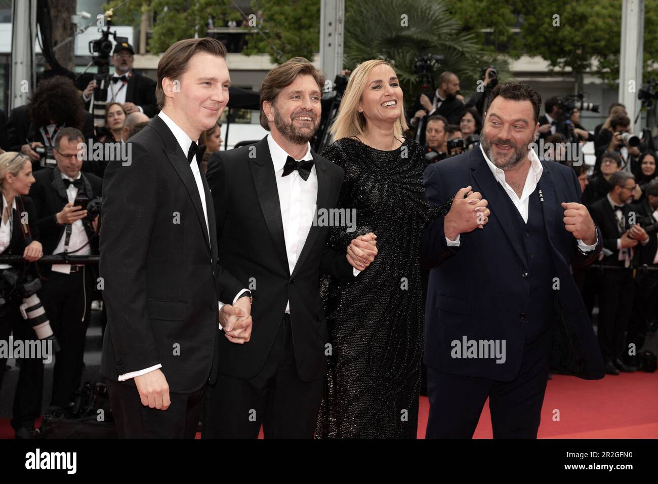 Cannes, France. 19th May, 2023. Members of the Jury Denis Ménochet, Julia Ducournau, President ...