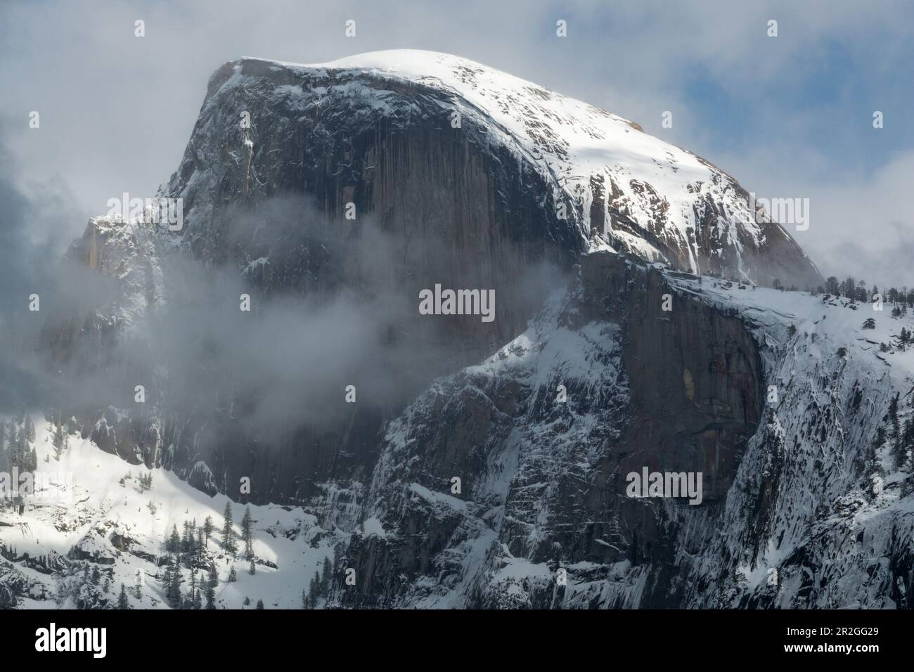 Half Dome with snow. California, Yosemite National Park Stock Photo - Alamy