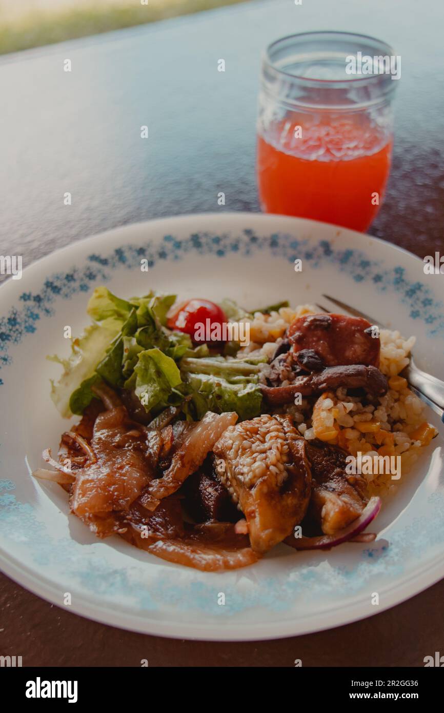 sunday family lunch plate Stock Photo - Alamy