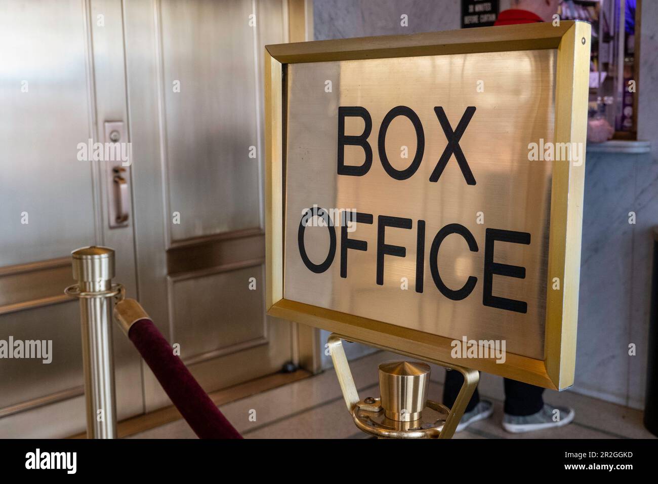 Tickets are on sale at a Broadway theater's box office, Times Square ...