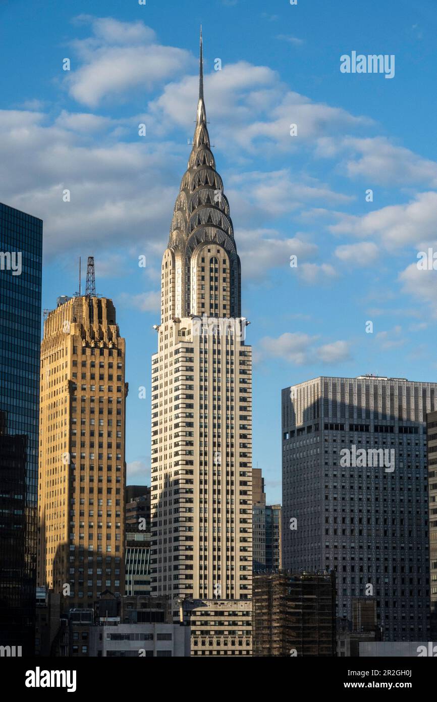 The iconic skyscraper the Chrysler Building is seen from an apartment ...