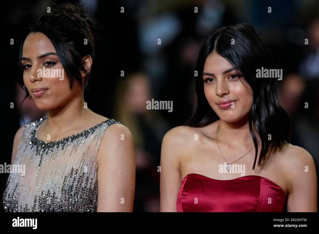 Eya Chikhaoui, left, and Tayssir Chikhaoui pose for photographers upon ...