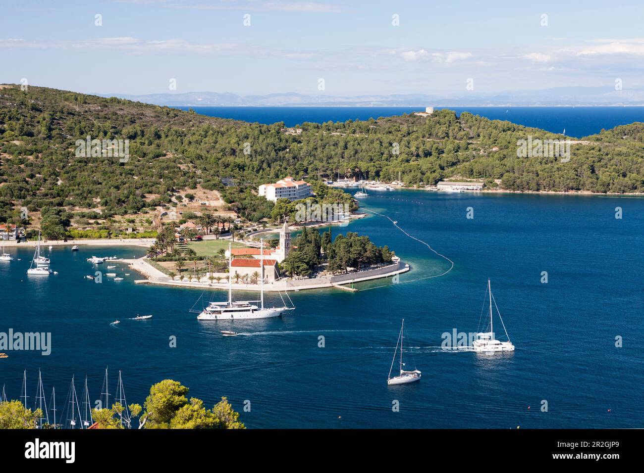 Bay of Vis town, Vis island, Mediterranean Sea, Croatia Stock Photo - Alamy