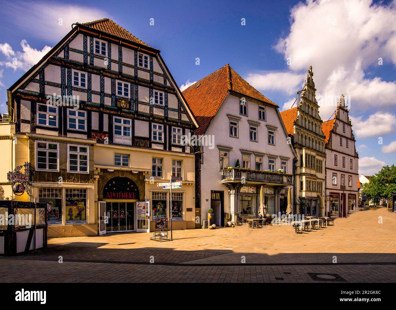 Historic town houses from the Renaissance period in the old town of Bad ...