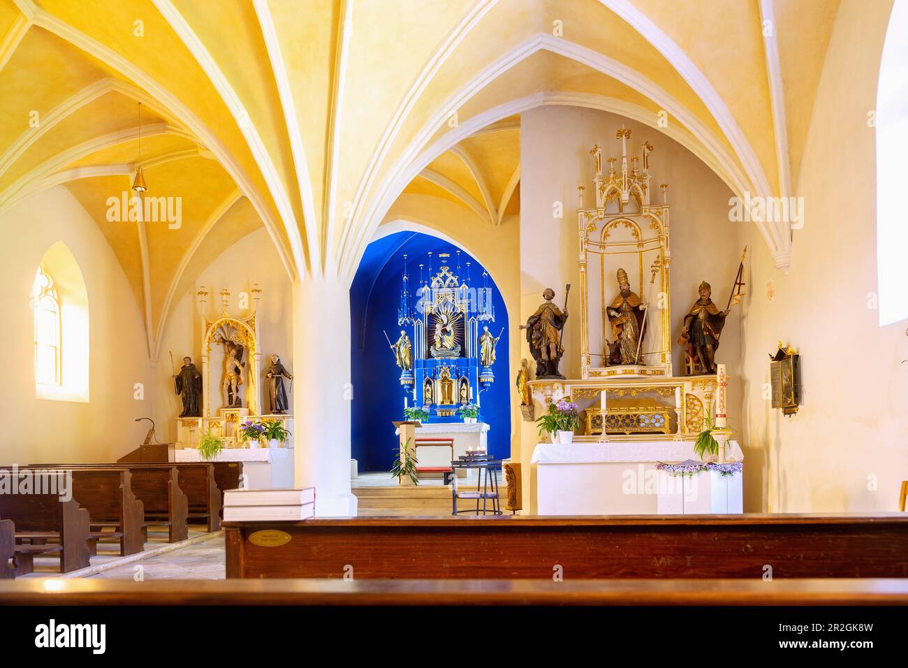 Pilgrimage Church of Maria Rast, interior with Gothic vault in Upper ...