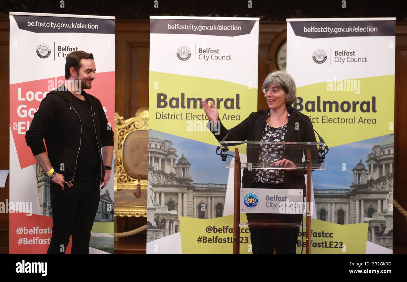 Newly elected Micky Murray and Tara Brooks from the Alliance Party at ...
