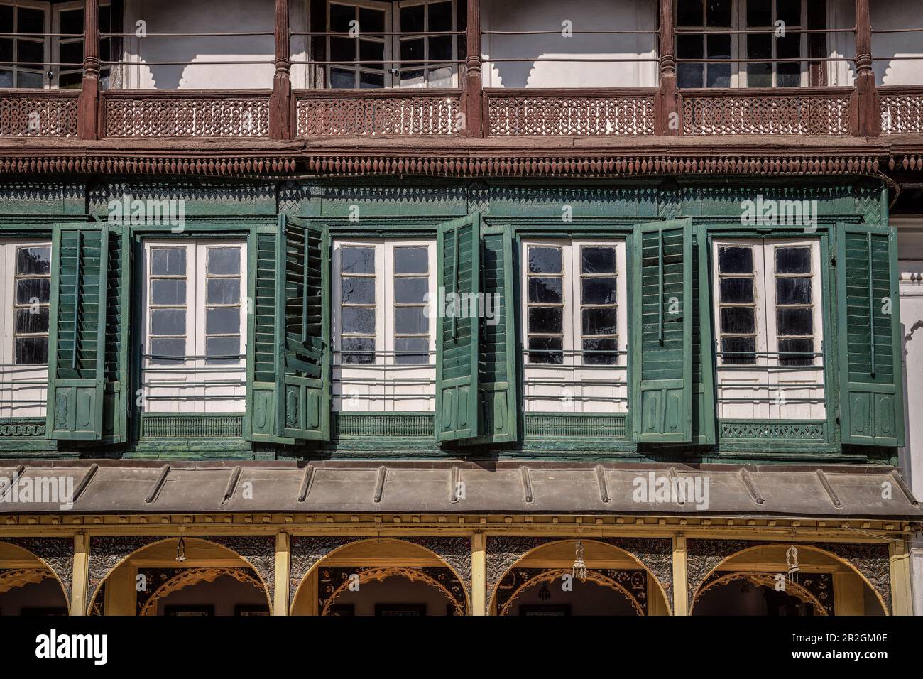 historical house facade, Kathmandu, Nepal, Himalaya, Asia Stock Photo ...