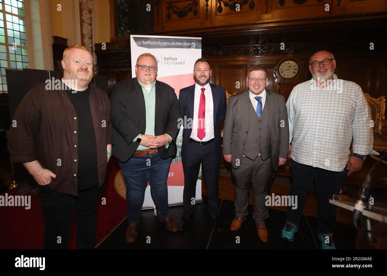 (left to right) Brian Smyth from the NI green party, Seamus de Faoite ...