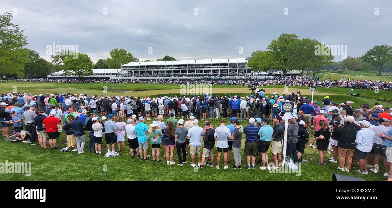 Rochester, United States. 19th May, 2023. Spectators watch golfers on ...