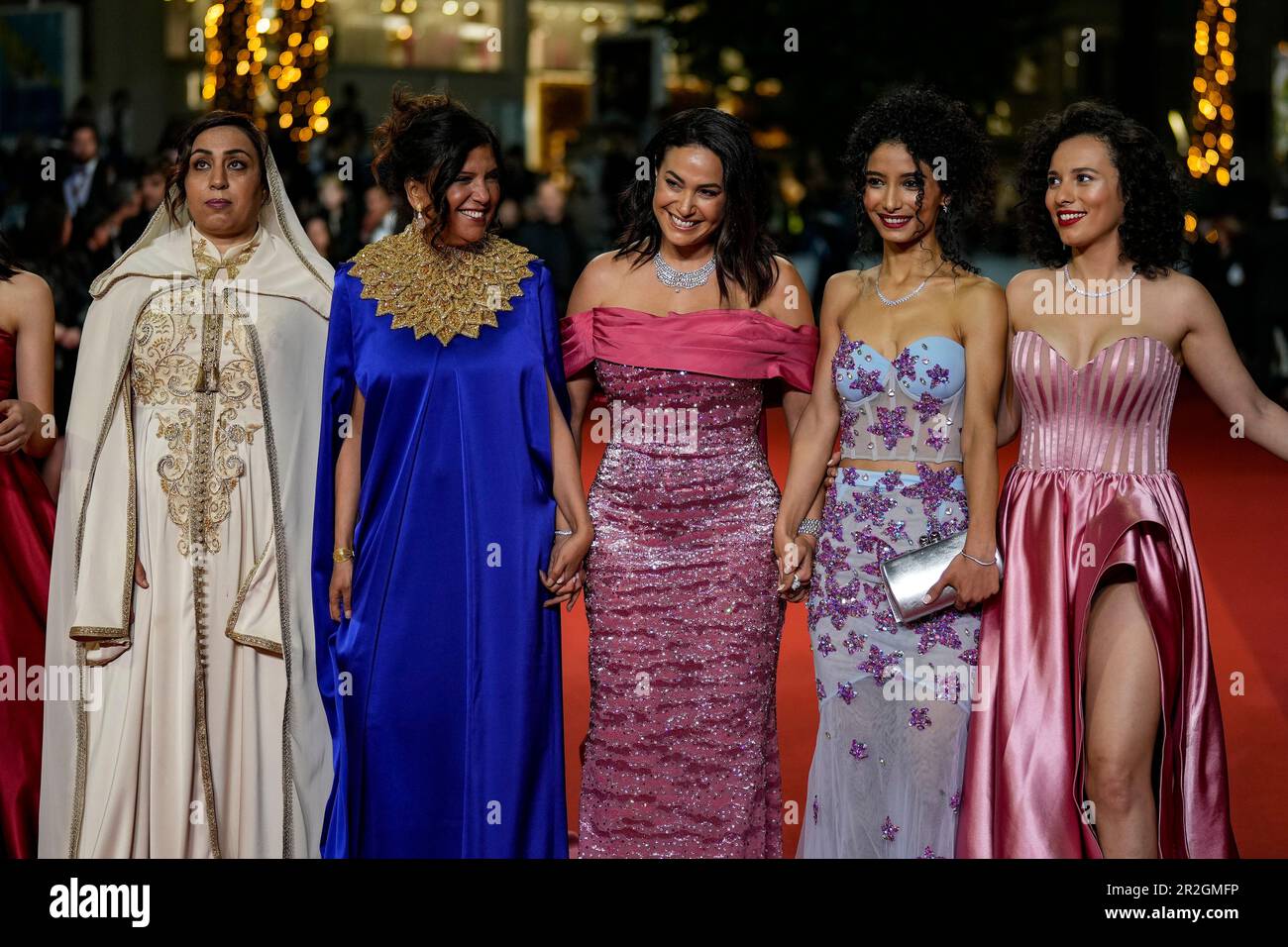 Olfa Hamrouni, from left, director Kaouther Ben Hania, Hend Sabry, Ichraq Matar, and Nour Karoui ...