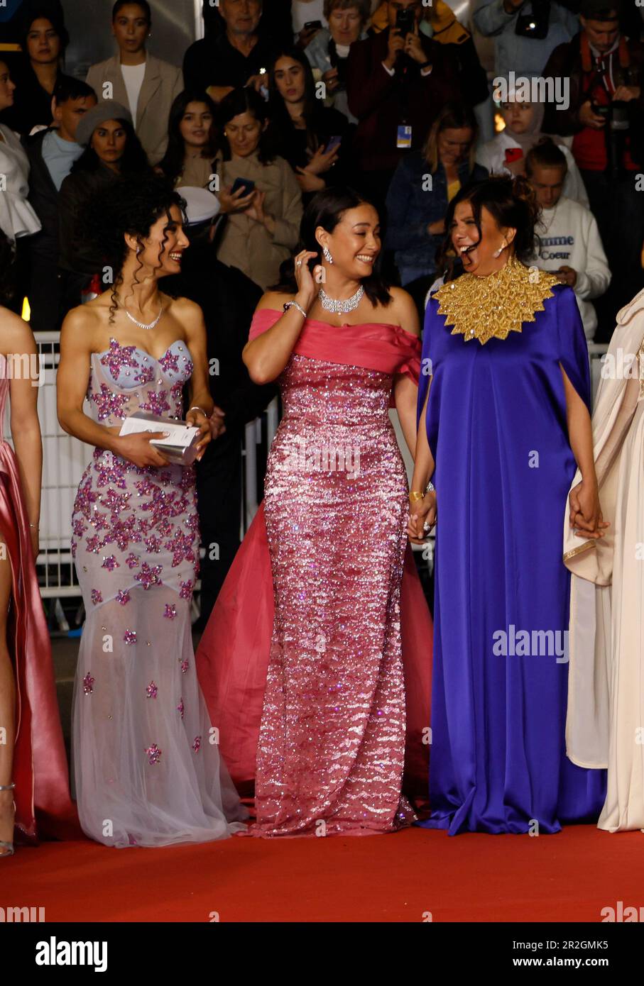 Ichraq Matar, from left, Hend Sabry, and director Kaouther Ben Hania ...