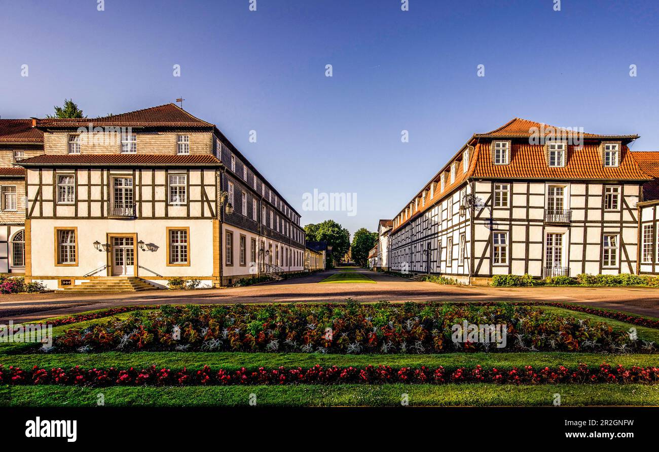 Historical buildings in Graeflichen Park in Bad Driburg, North Rhine ...