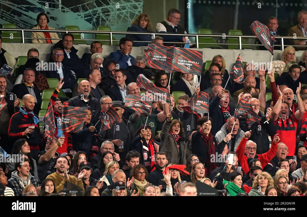 RC Toulon fans in the stands show their support during the ECPR ...